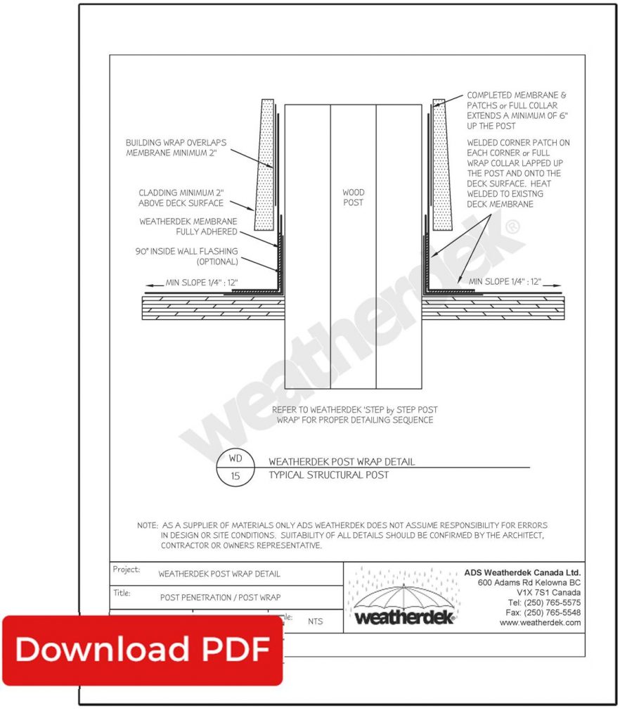 Waterproof Deck Drawing Details | Weatherdek